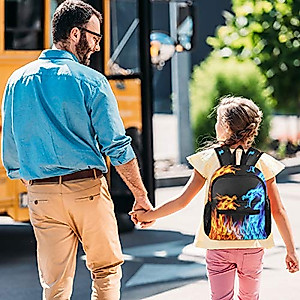 Blue Gold Fire Dragon Small Backpack Fiery Dragons School Bags Toddler Preschool Shoulder Bookbag Kindergarten Elementary School Bag for 3-6 Years Old Boys Girls