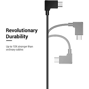 F'wode Micro USB to Type C Data Cable, 11.8 inch 90 Degree Video Data Cable for DJI Mavic 2 Zoom/Mavic 2 Pro/Mavic Mini/Mavic Mini 2/Mavic Air/Mavic Pro/Mavic Pro Platinum/Spark for Cellphone/Tablet