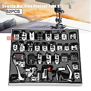 32Pcs Sewing Machine Presser Feet Kit, Sewing Machines Accessories Supplies Set