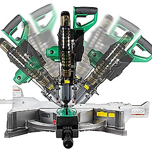 Metabo HPT 12-Inch Compound Miter Saw, Laser Marker System, Double Bevel, 15-Amp Motor, Tall Pivoting Aluminum Fence, 5 Year Warranty (C12FDHS)