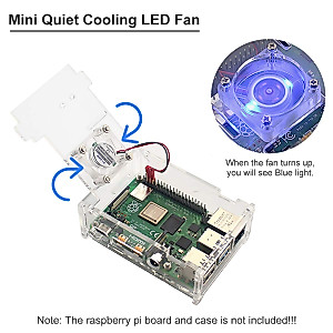 MakerFocus 2pcs Raspberry Pi 4 Fan, Raspberry Pi Cooling Fan DC Brushless CPU Quiet LED Cooling Fan 30mm 30mm Fan Cooler Radiator 3 to 5.8V for Raspberry Pi 4 Model B, Raspberry Pi 3B+ 3B 2B+