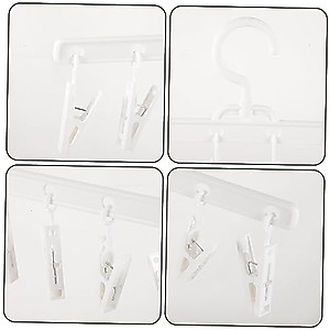 Alipis 2pcs Plastic Laundry Clip Clothes Drying Racks Baby Clothes Clip Portable Towel Clothing Rack White Plastic White Hangers Underwear Drying Racks Multi-Purpose Hanger Socks Clips