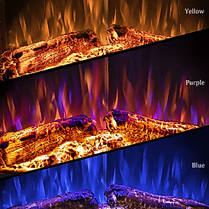 Benrocks 30” Electric Fireplace Inserts with Glass Door and Mesh Screen, Multicolor Flames & Fire Crackling Sounds, Timer, Overheating Protection Fireplace Heater, 750/1500W