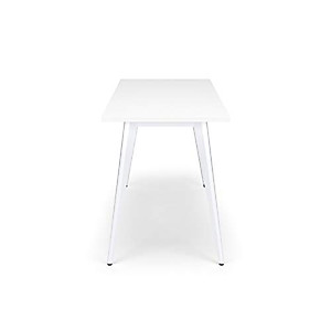 HON Basyx Commercial-Grade Executive Desk, Angled Metal Legs, 55", White