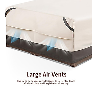 Bestalent Waterprooof Outdoor Furniture Covers for Table and Chairs, Patio Rectangular Table Cover Heavy Duty, Fits up to 98L x 78W x 32H inches (Beige/Grey)