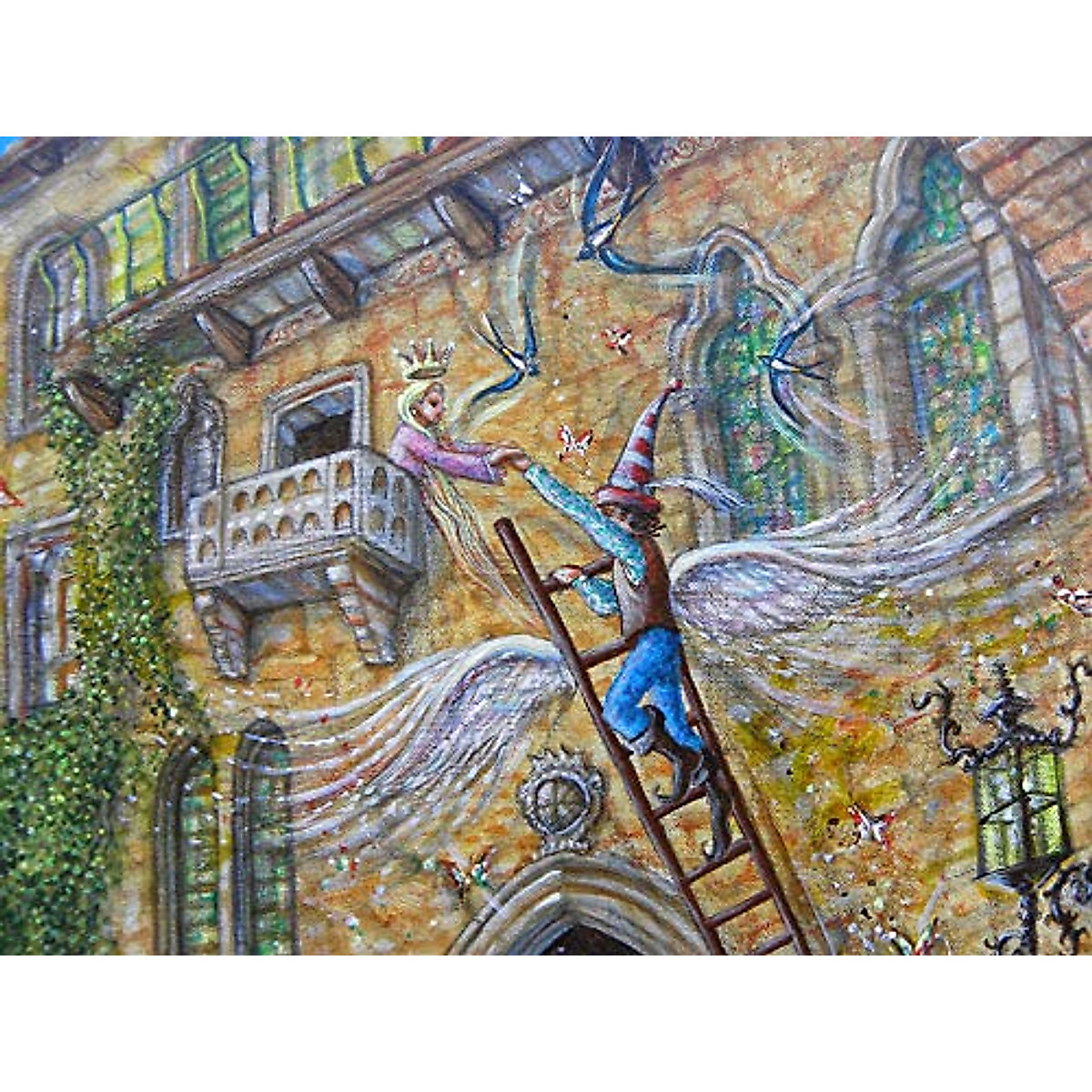 Joseph KALIHER (Texas 1970) THE ROMEO and JULIET DREAM OIL on CANVAS cm 50x50