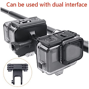 Lupholue Easy-Mounted Gun/Rod/Bow Camera Clamp Mount Fishing Pole Clamp with Front & Rear Camera Mounts for GoPro Hero 10, 9, 8, 7, (2018), 6 5, Hero Black, Session, Xiaomi Yi, SJCAM, Campark