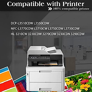 4-Pack(1BK+1C+1M+1Y) Compatible DR223CL Drum Unit Replacement for Brother DR-223CL DR223 Drum Works with Brother MFC-l3770CDW MFC-l3750CDW HL-l3290CDW HL-l3270CDW HL-l3210CDW Printer