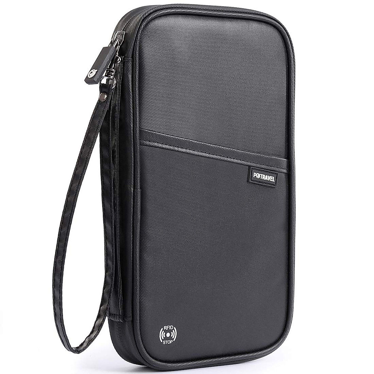 VanFn RFID Travel Passport Wallet, Family Passport Holder, Trip Document Organizer P.Travel Series (Nylon - Black)