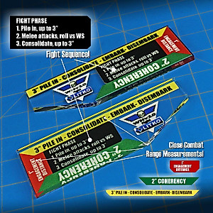 LITKO Gauge Set | Compatible with Warhammer 40K 10th Edition | Movement | Shooting | Fight | Close Combat | WH40K Templates (Variety Set)