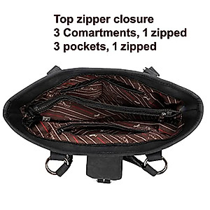 Montana West Concho Concealed Handgun Collection Tote Handbag-Black