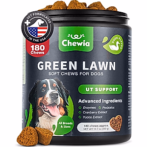Canine Green Lawn, Dog Maintenance Chews - Enzymes, Probiotics, Cranberry Extract - All Dog Breeds & Sizes - Pet Supplies for Digestion Health
