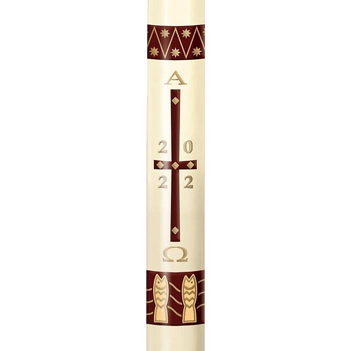 CB Church Supply Candle Will and Baumer - Divine Light Handcrafted Fishers of Men Paschal Candle with Beeswax Core, 1.5 x 33-Inch, No 2