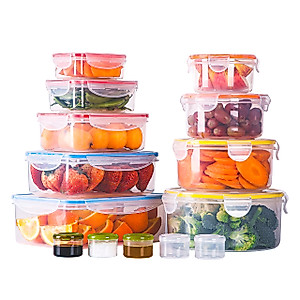 DIDO 28 PCS Food Storage Containers With Airtight Lids, Hinged BPA Free Kitchen Plastic Containers, Freezer & Microwave & Dishwasher Safe - Pantry & Kitchen Organization