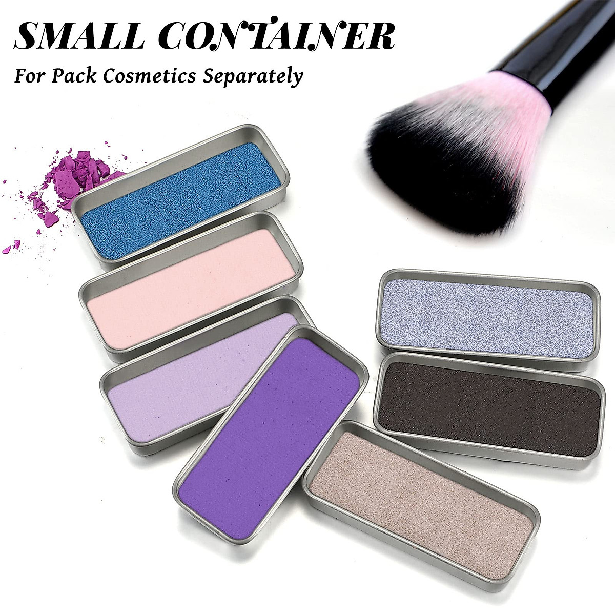 Norme 40 Pcs Small Slide Top Tin Lip Balm with Lids Rectangular Metal Containers for Lip Balm Candies Jewelry Crafts Pills Storage Kit(3.15 x 1.38 x 0.43 Inch,Silver)