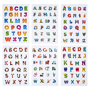 664 Pcs Cute Alphabet Letter Stickers Scrapbook Paper Stickers - 24 Sheets Colorful Animals Alphabet Art Paper Stickers for Preschool Kids-Party Favors,Card Making,Gift of Festival,Rewards,Art Craft.