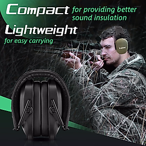 KAYNN 018 Ear Protection 2 Pack Hearing Protection for Shooting Gun Range,27dB NRR Noise Cancelling Safety Ear Muffs for Shooting Mowing(2Pack-Black&Green)