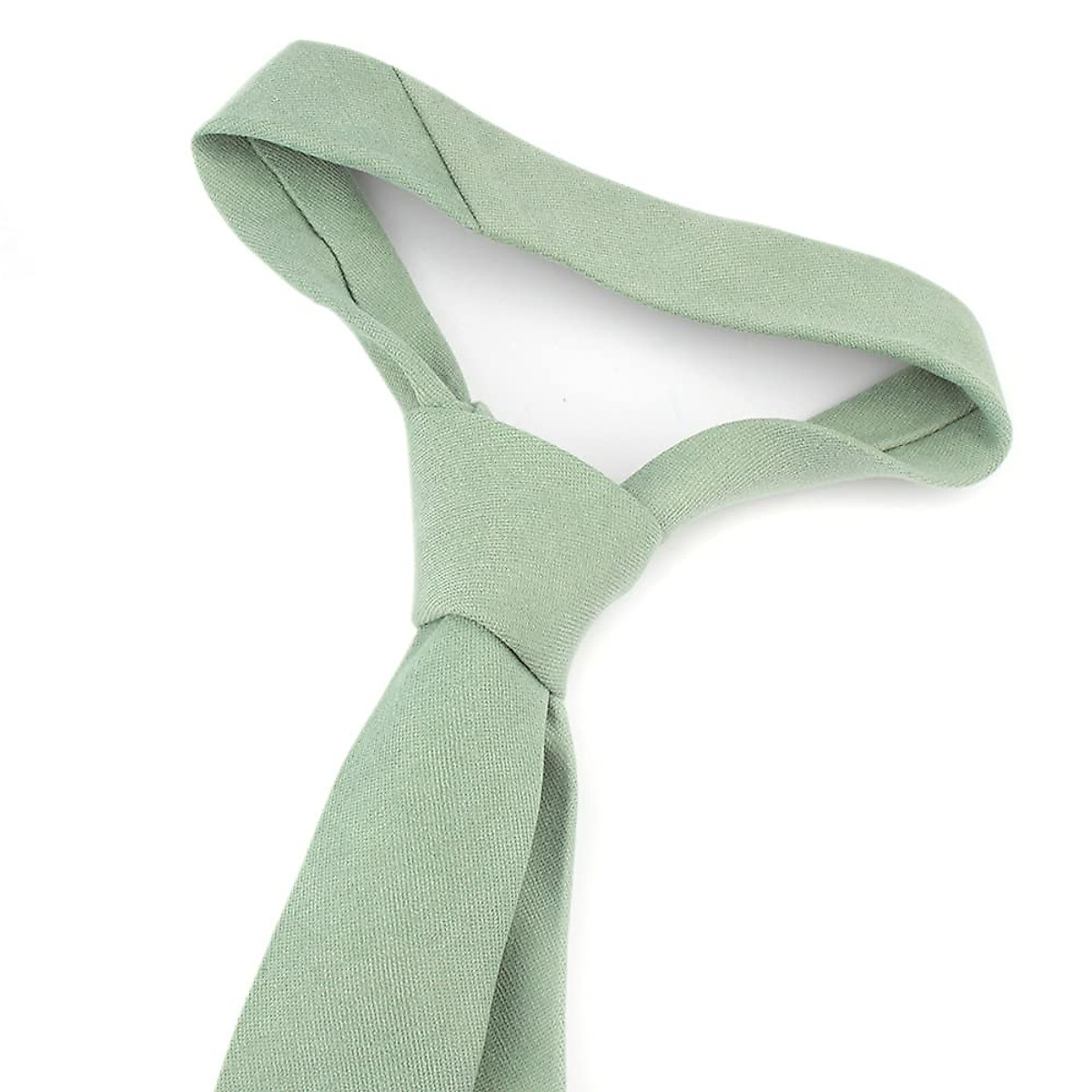 Men Skinny Sage Green Ties Cotton Timeless Narrow Width Best Wedding Neckties for Grooms