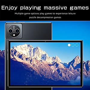 GLOGLOW FHD Tablet, 8GB RAM 256GB ROM 2 in 1 10.1 Inch Tablet Black 100-240V 8MP Front 16MP Rear with Keyboard for Reading for Android 12 (US Plug)