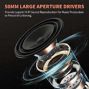 JOYO Studio Headphones Monitor Headphone for Recording Over Ear Noise Canceling for Guitar Cellphone Mixer Amplifier Podcast DJ and Keyboard Piano (JMH-02)