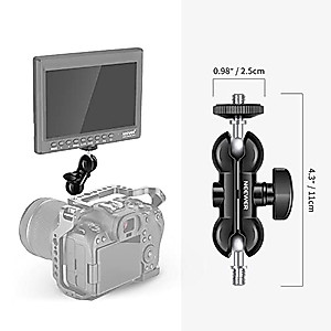 NEEWER Cool Ballhead Multifunctional Dual Ball Head with Cold Shoe Mount & 1/4" Screw, Compatible with SmallRig Cage, DSLR Cameras Camcorders Monitor LED Light, Load up to 2.2lb/1kg, ST13
