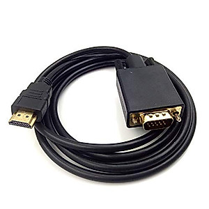 HDMI to VGA Adapter Cable, Haokiang 6ft/1.8m Gold-Plated 1080P HDMI Male to VGA Male Active Video Converter Cord Support Notebook PC DVD Player Laptop HDTV to D-SUB HD 15 Pin VGA Monitors Projector