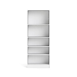 Tvilum Element Wide 5 Shelf Bookcase, Tall, White