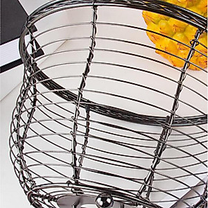 MagiDeal Wire Fruit Bowl, Classic Kitchen Design for Produce Storage Basket Holder, Countertop Decor Organization, Storage Baskets for Bread Snacks
