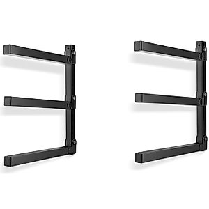 Ultrawall Wall Mount Wood Organizer Racks, Lumber Storage Metal Racks with 3-Level - Indoor & Outdoor Use, 2 Pack