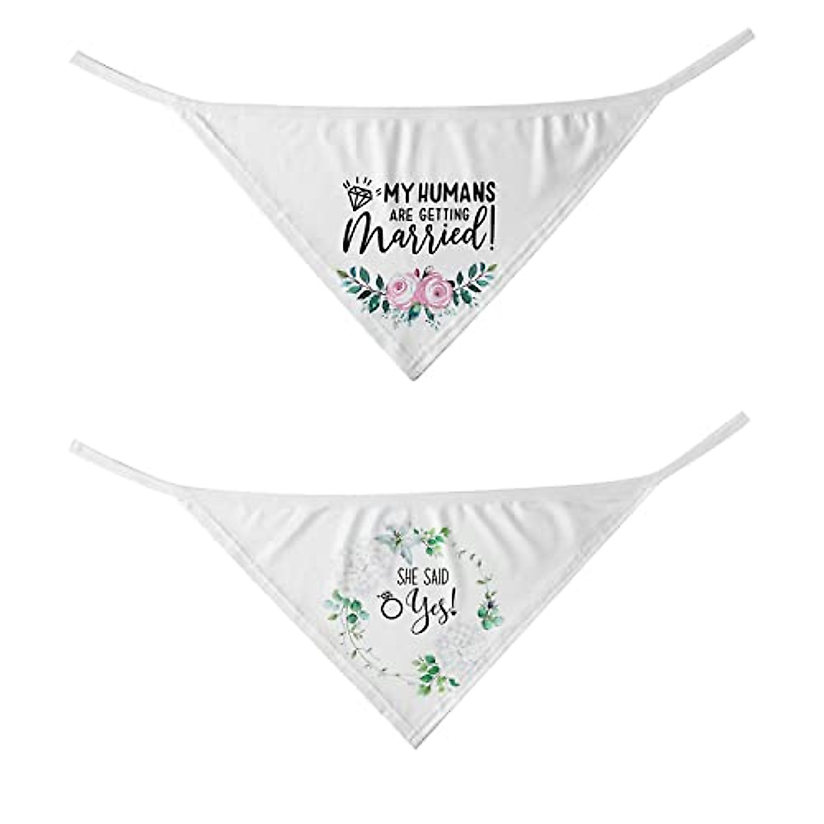 Engagement Gifts, YUDANSI Engagement Dog Bandanas 2 Pack, Wedding Pet Scarf, My Humans are Getting Married Gift to Dog Lover, Engagement Props for Dog Dress up, Small Medium Large Breed Sized Dog