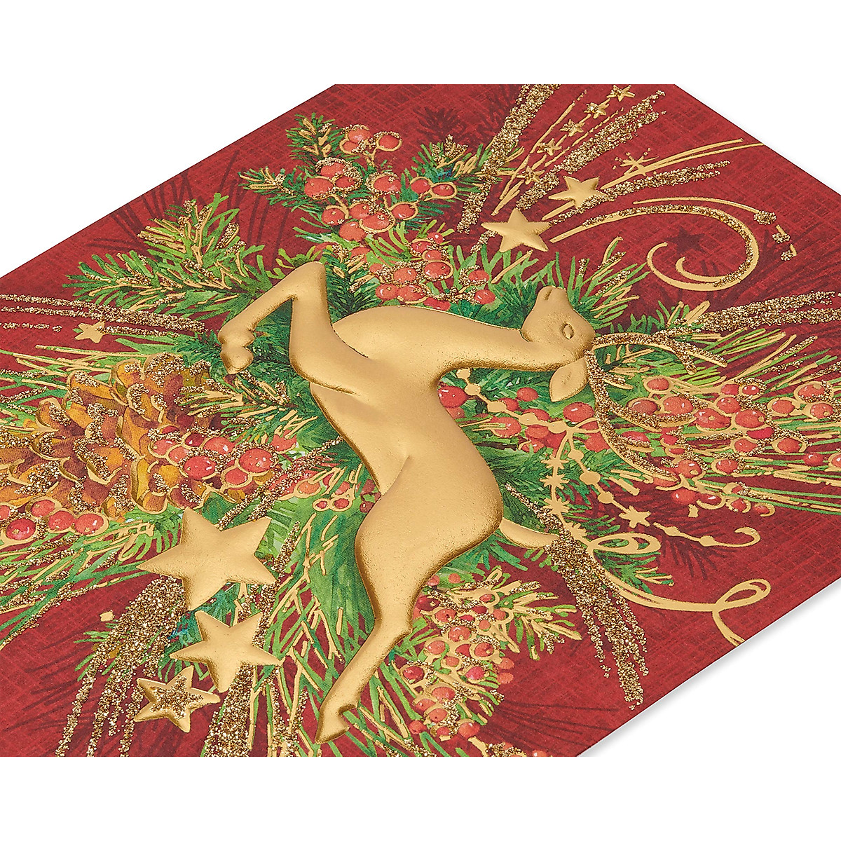 Papyrus Holiday Cards Boxed with Envelopes, Warm Wishes, Gold Reindeer (12-Count)