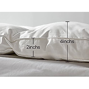 ROSE FEATHER Goose Down Feather Bed Mattress Topper,Down Matress Topper Cover with Straps, Breathable Soft Fluffy Baffled Pillowtop Mattress Pad Feather Topper Queen-All Season,Size:60x80inchs