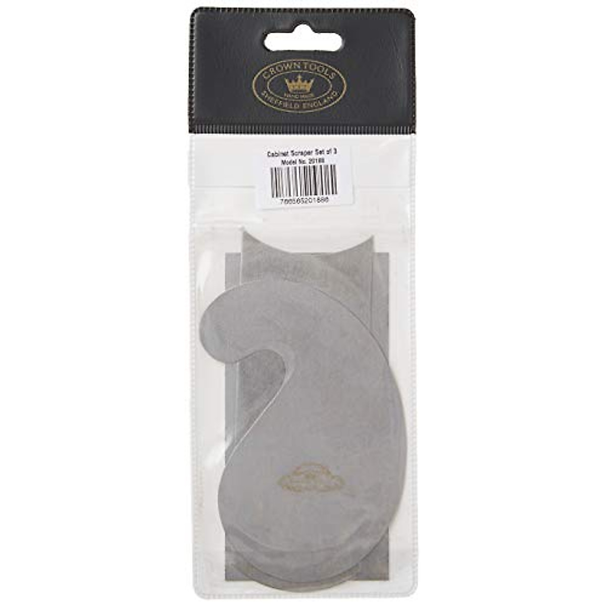 Crown AMT-20188 CRO-20188 376 2-1/2 x 5 Cabinet Scraper (Gooseneck, Rectangular & Curved) -Set of 3, Red