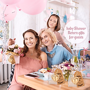 24 Pieces of Caring Foot Design Keychain and Keyring Favored for Baby Showers and Weddings, Party Gifts, Souvenirs or Decorations, with Labels and Silk Bags