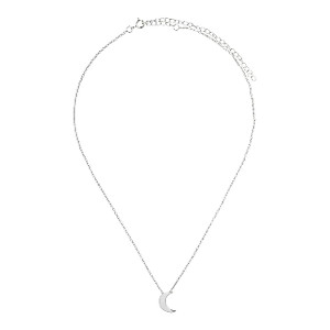 Silver Crescent Moon Choker - 925 Sterling Silver Necklace - Short Necklace - Silver Choker Necklace - Dainty necklace - Moon Necklace - Tiny Moon Necklace - Waning Moon - Waxing Moon