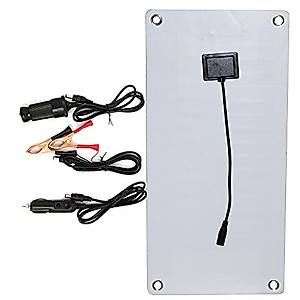 NUZAMAS 12V 8.5W Portable Solar Panel Semi-Flexible with Alligator Clips and USB Output for Car Battery Phone Charging Maintenance Outdoor Camping Fishing Boat RV