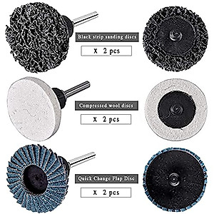 AUSTOR 126 Pcs Sanding Discs 2 Inch Quick Change Disc with 1/4 inch Tray Holder Surface Conditioning Disc for Surface Prep Strip Grind Polish Finish Burr Rust Paint Removal