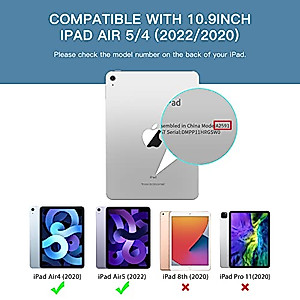 LovRug iPad Air 5th Generation Case 2022/iPad Air Case 4th Generation 2020 10.9 Inch with Pencil Holder, Auto Sleep/Wake, Soft TPU Smart Back Protective Cover Case (Pink)