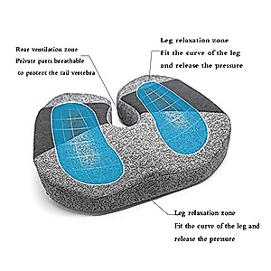 gyp Seat Cushion, Memory Foam Tailbone Cushion Thicken Coccyx Cushion Ergonomics Cushion Chair Pad for Pain Relief, Sciatica Orthopedic Seat Cushion (Color : D)