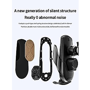 MEIMFY Wireless Car Charger Mount,Auto Clamping Air Vent Phone Holder for Car,New Upgraded Model,15W Qi Fast Charging/Magnetic DC Charging for All Mobile Phones,iPhone,Samsung,Pixel