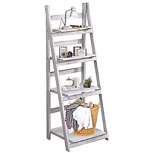 ECOMEX 4 Tier Foldable Bookshelf Storage Rack for Home Bedroom Office, Paint White