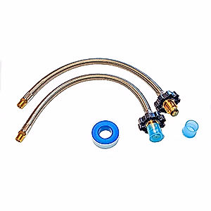 FORTITUDE GEAR Propane Pigtails Braided Stainless Steel, 15 Inch, Set of Two, POL = 1/4 NPT