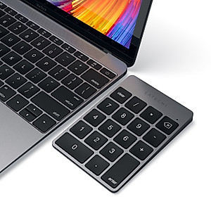 Satechi Slim Aluminum Bluetooth Wireless Keypad 18-Key Numpad Keyboard Extension – for iMac Pro, iMac, Mac Mini, MacBook Pro/Air, Windows, PC, Laptop and More - Space Gray