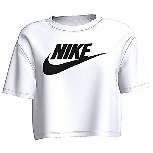 Nike Sportswear Essential omen's Cropped Futura Icon T-Shirt BV6175-100 Size S White/Black