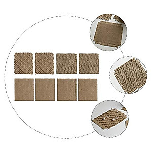 Cabilock Car Coasters Linen Placemats 8Pcs Linen Coasters Retro Square Placemats Farmhouse Cup Mat Decorative Table Mat Drink Hot Pads for Dining Room Kitchen Jute Placemat Car Cup Coasters