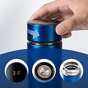 Coffee thermos stainless steel double-layer insulation, 500ml large capacity, 12 hours of continuous insulation, a variety of colors to choose from (Red), 8.66inx2.55in