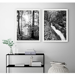 MCS Studio Gallery 18x24 Poster Frame White Woodgrain, Vertical & Horizontal Wall Hanging Large Picture Frame for Photos, Posters & Art Prints (2-Pack)