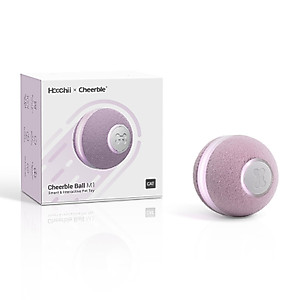 Cheerble Hoochii Smart Interactive Cat Toy, 3 Interactive Modes Automatic Moving Bouncing Rolling Ball for Indoor Cat Kitten Birthday Gift, Self Rotating Ball with Lights and Bell, USB Rechargeable