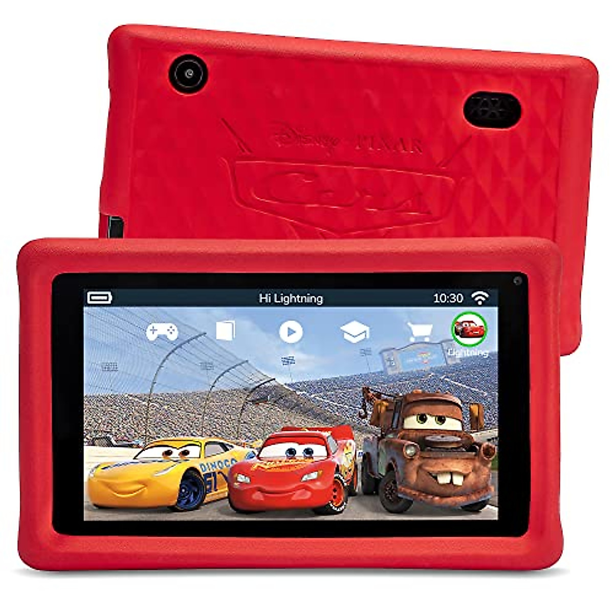 Pebble Gear Disney Pixar Cars Kids Tablet – 7" HD Display – Parental Control – Wi-Fi – Android - 500+ Games, Apps & E-Books – 16 GB - Kid-Proof Bumper Case – Dual Camera – Blue Light Filter