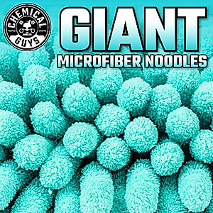 Chemical Guys MIC513 Big Noodle Chenille Microfiber Scratch Free Supersized Car Wash Mitt for Cars, Trucks, SUVs, RVs & More, Turquoise (11" x 12")
